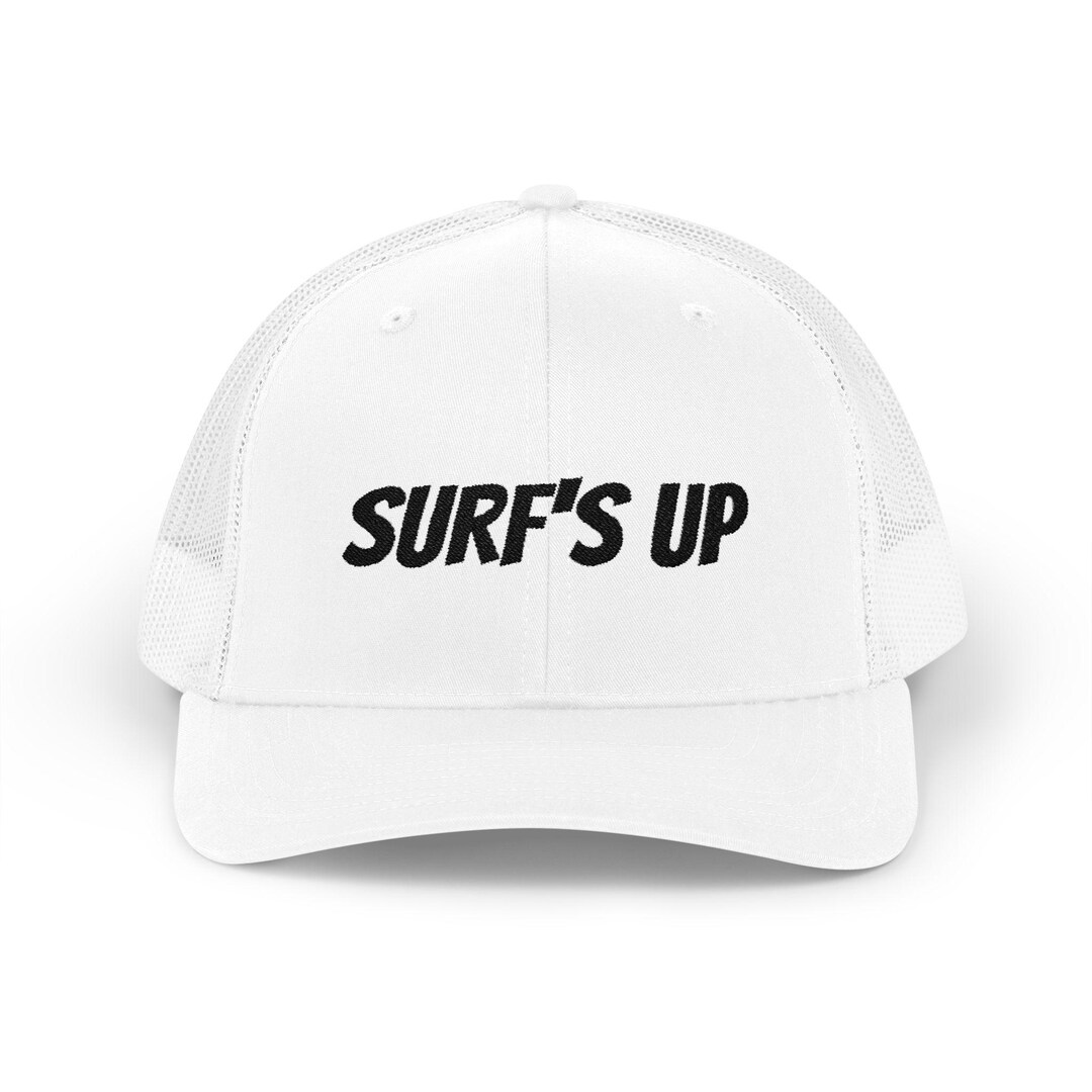 Surf's up Snapback Trucker Cap | Retro Script Logo, Mesh Back - Etsy