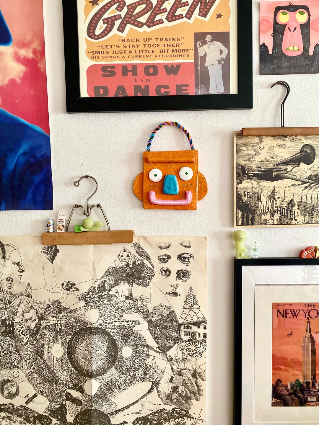 Mischievous Mandarin Papier Persona / Small Handmade Paper-mache Face ...