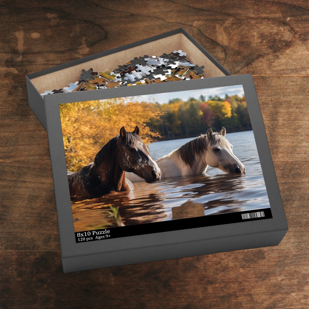Swimming Horses Puzzle /120, 252, 500-piece/horse Lover/gift for ...