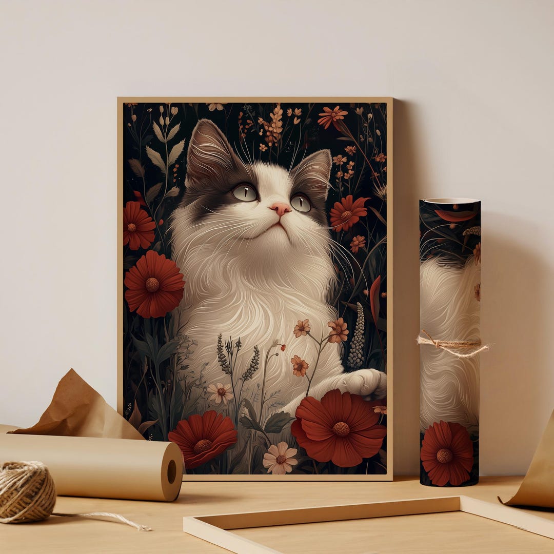 Boho Ragdoll Cat Poster, Poster Wall Art, Home Decor, Cat Art, Cute ...