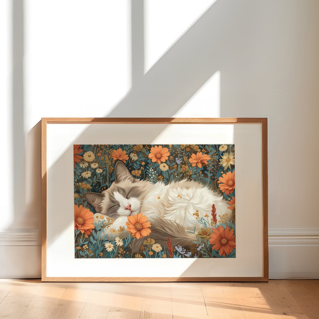 Boho Ragdoll Cat Poster Poster Wall Art Home Decor Cat Art Funny Gift ...