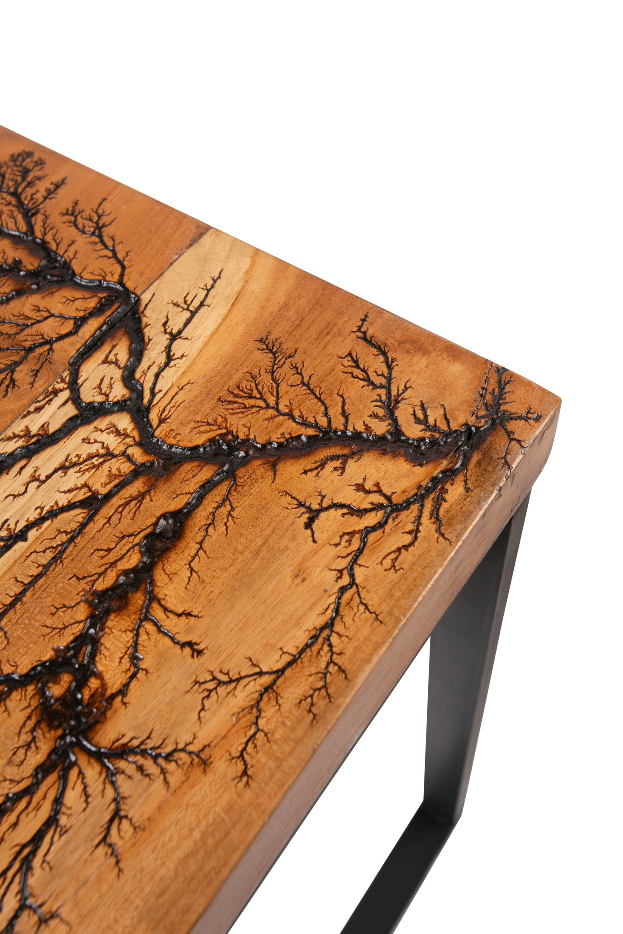 Vella Solid Wood Nesting Tables With Lightning Fractal Design - Modern ...
