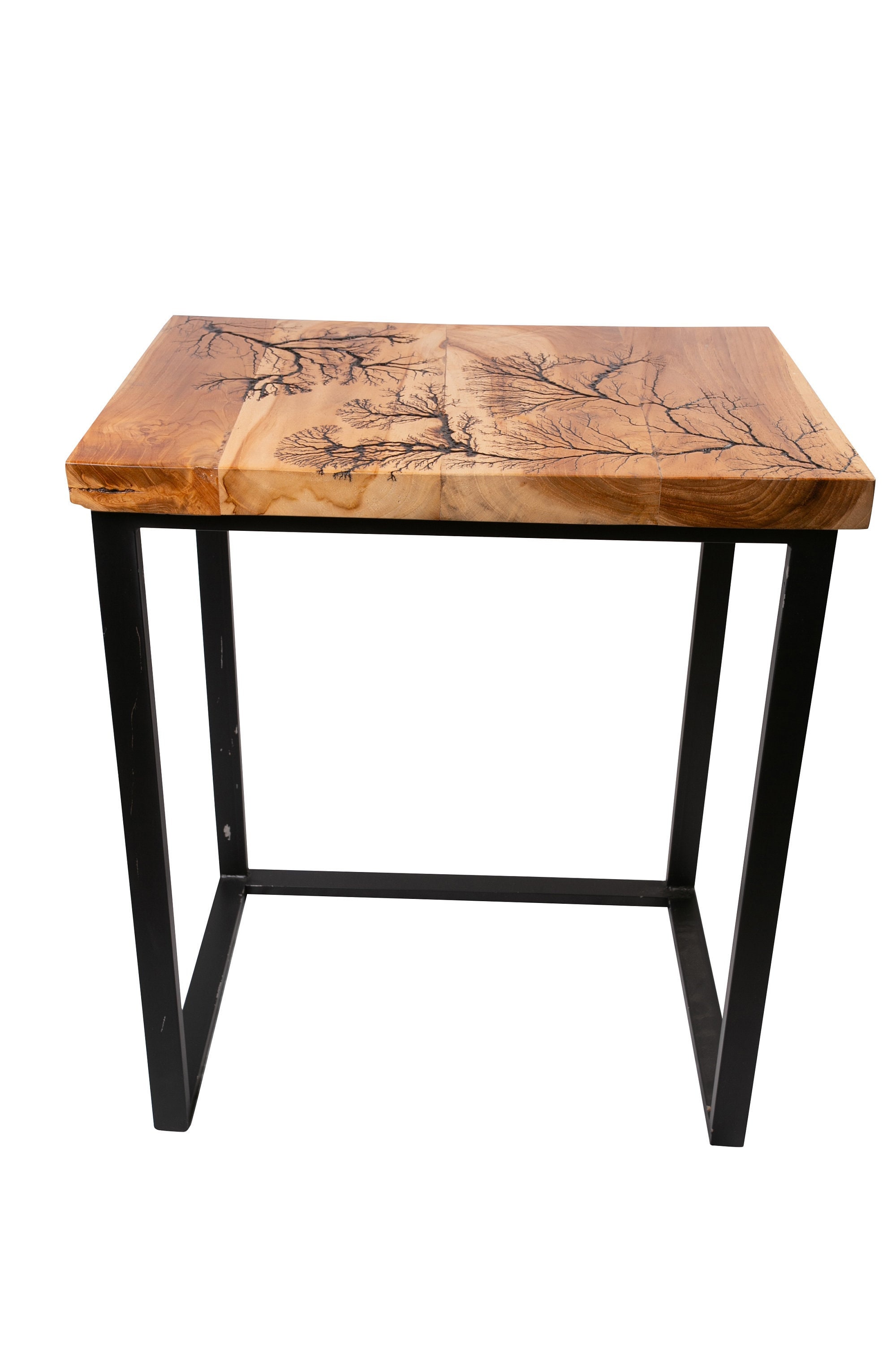 Vella Solid Wood Nesting Tables With Lightning Fractal Design - Modern ...