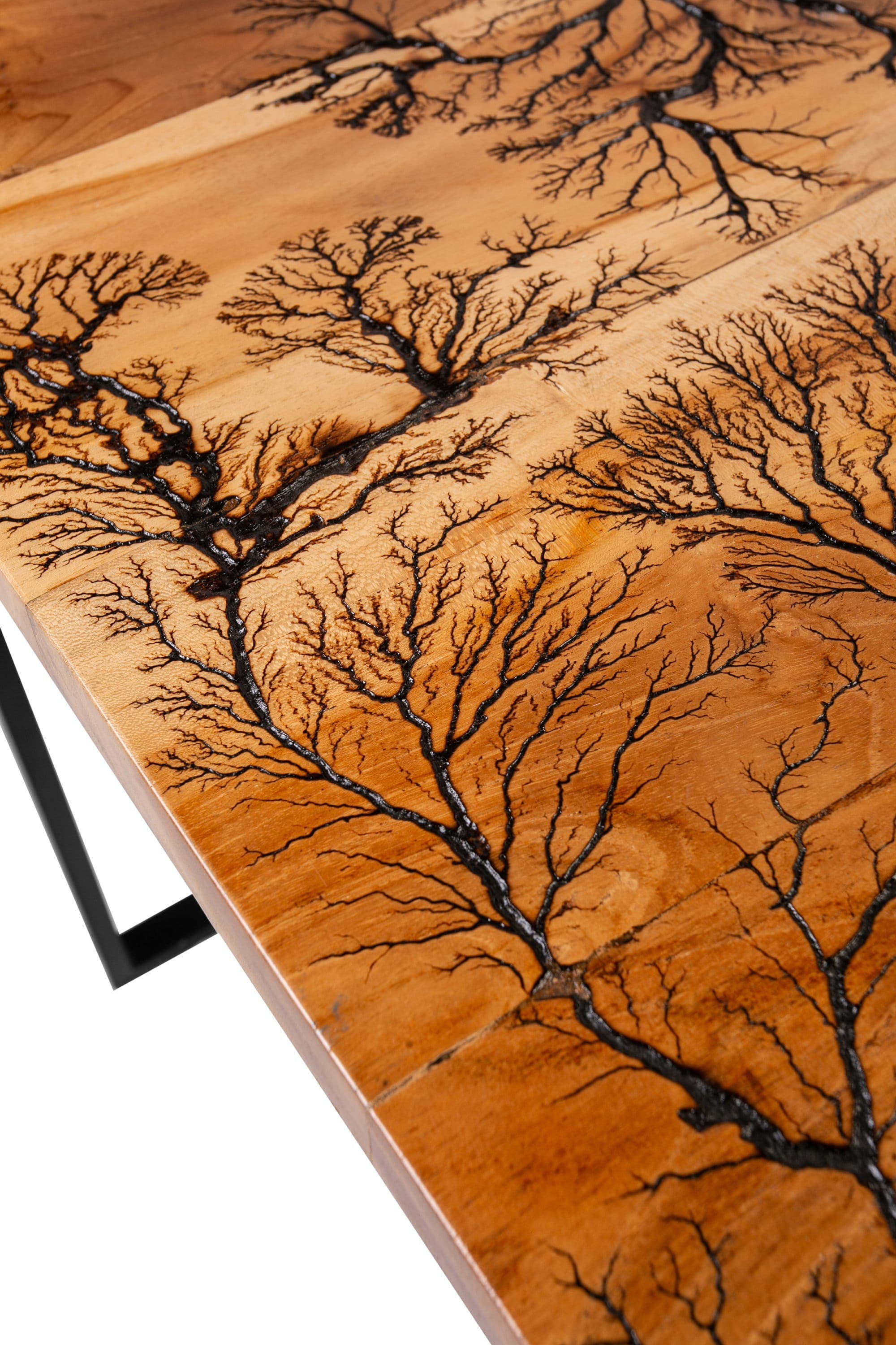 Vella Solid Wood Nesting Tables With Lightning Fractal Design - Modern ...