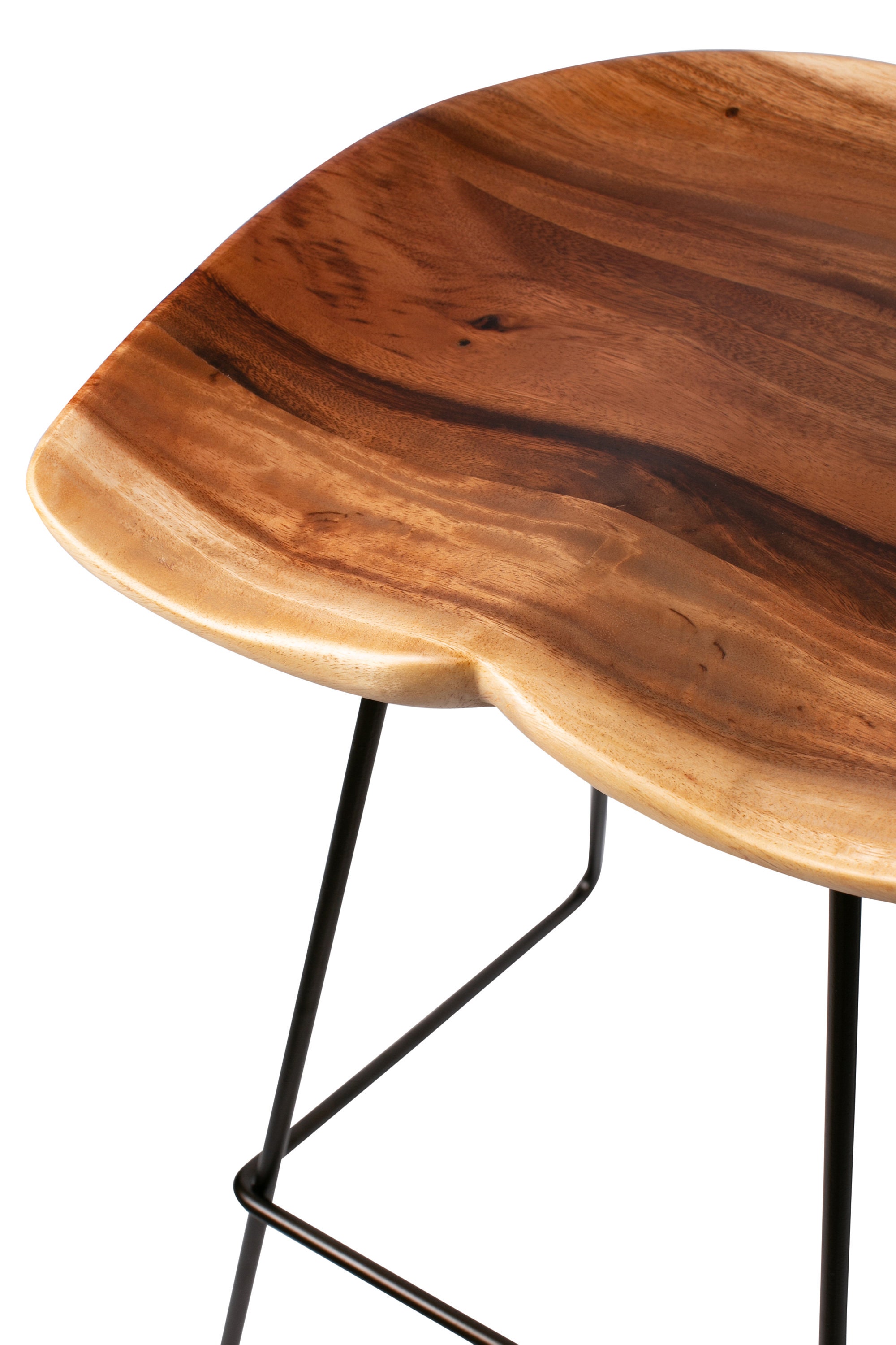 Macaire 26 Inch Solid Walnut Counter Stool, Wood Bar Chair, Rustic ...
