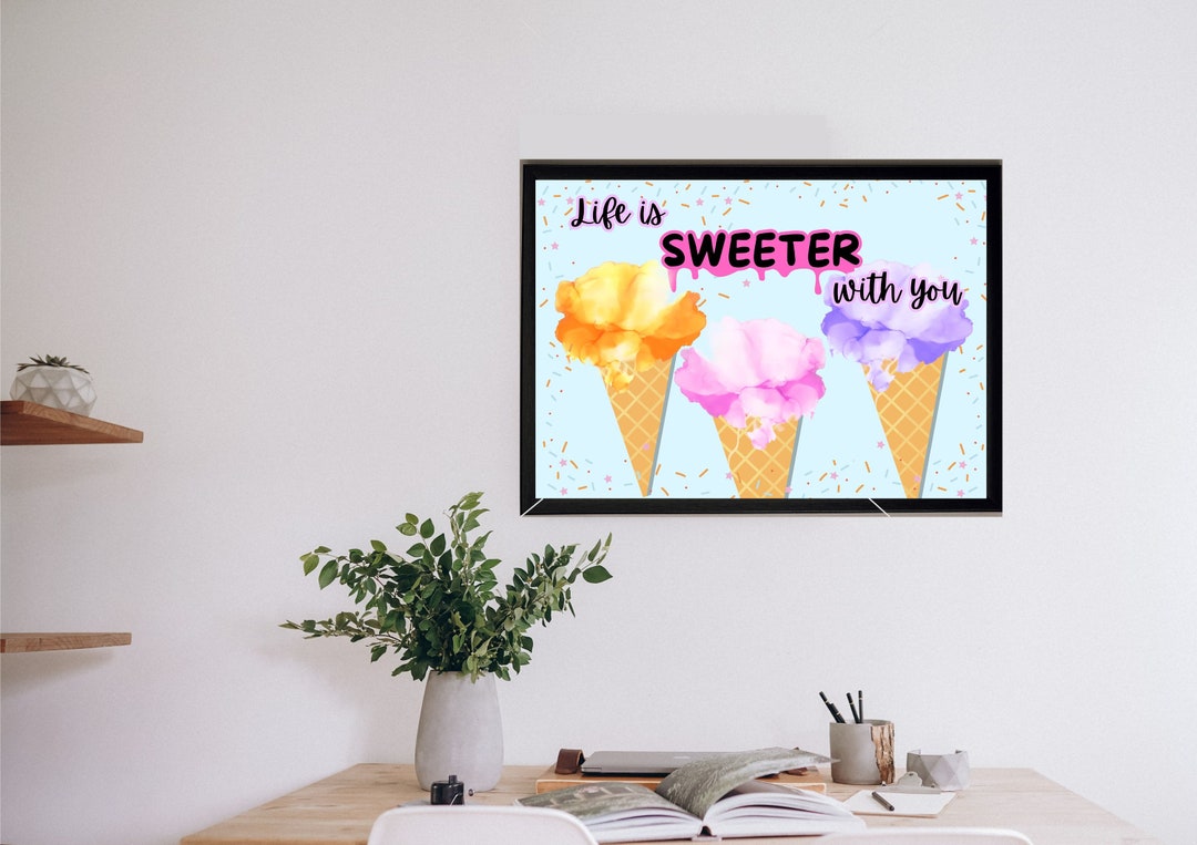 Life is Sweeter With You. Water Coloured Ice-cream Pop Art to Help ...