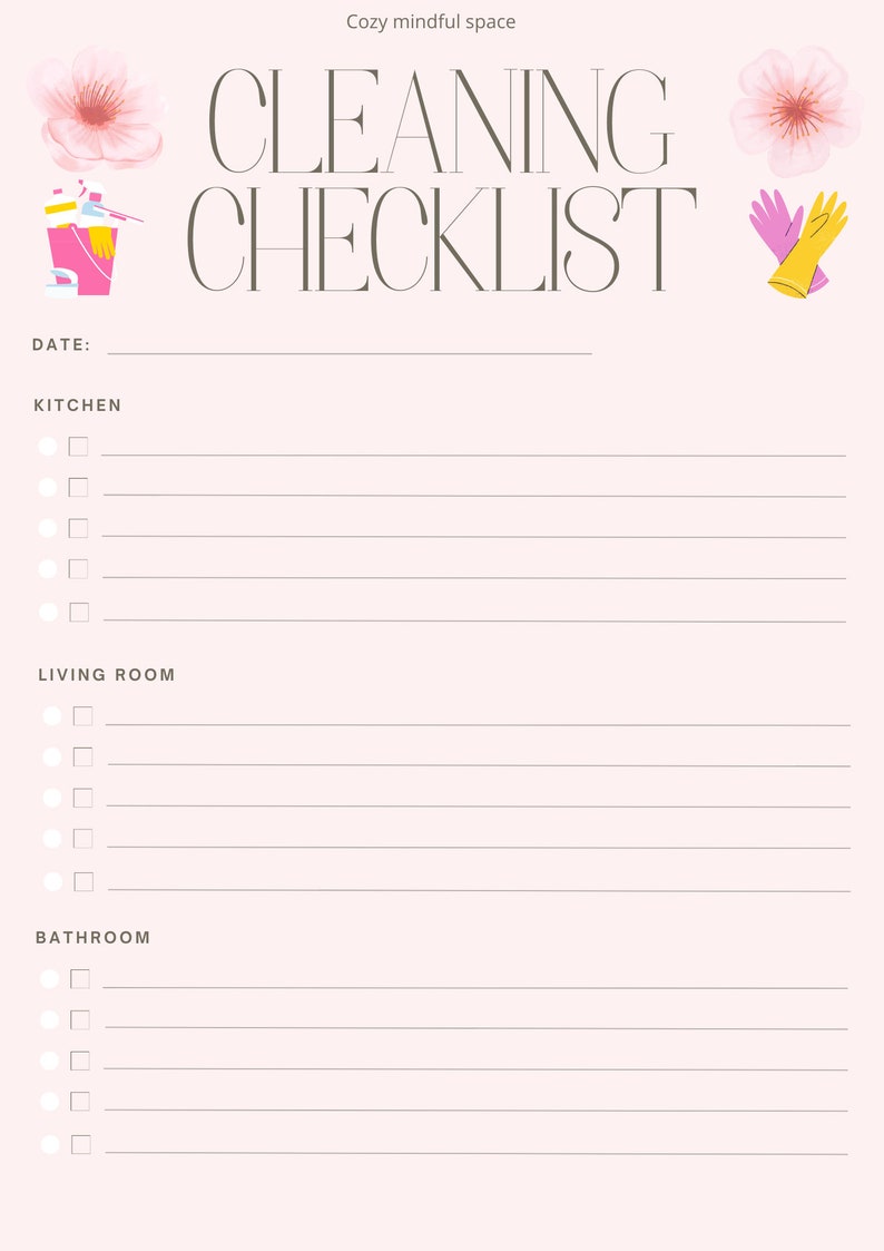 Editable & Printable Cleaning Planner | Customizable Cleaning Schedule | Minimalist Weekly House ...