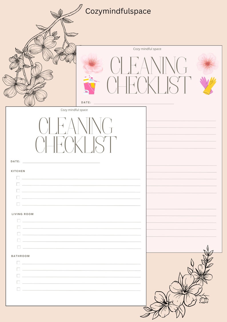 Editable & Printable Cleaning Planner | Customizable Cleaning Schedule | Minimalist Weekly House ...