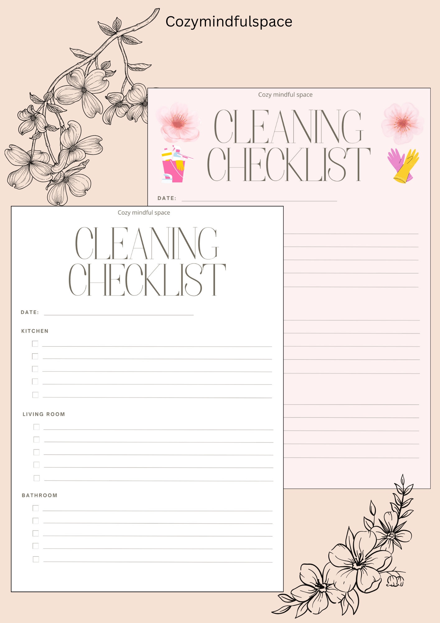 Editable & Printable Cleaning Planner | Customizable Cleaning Schedule | Minimalist Weekly House ...