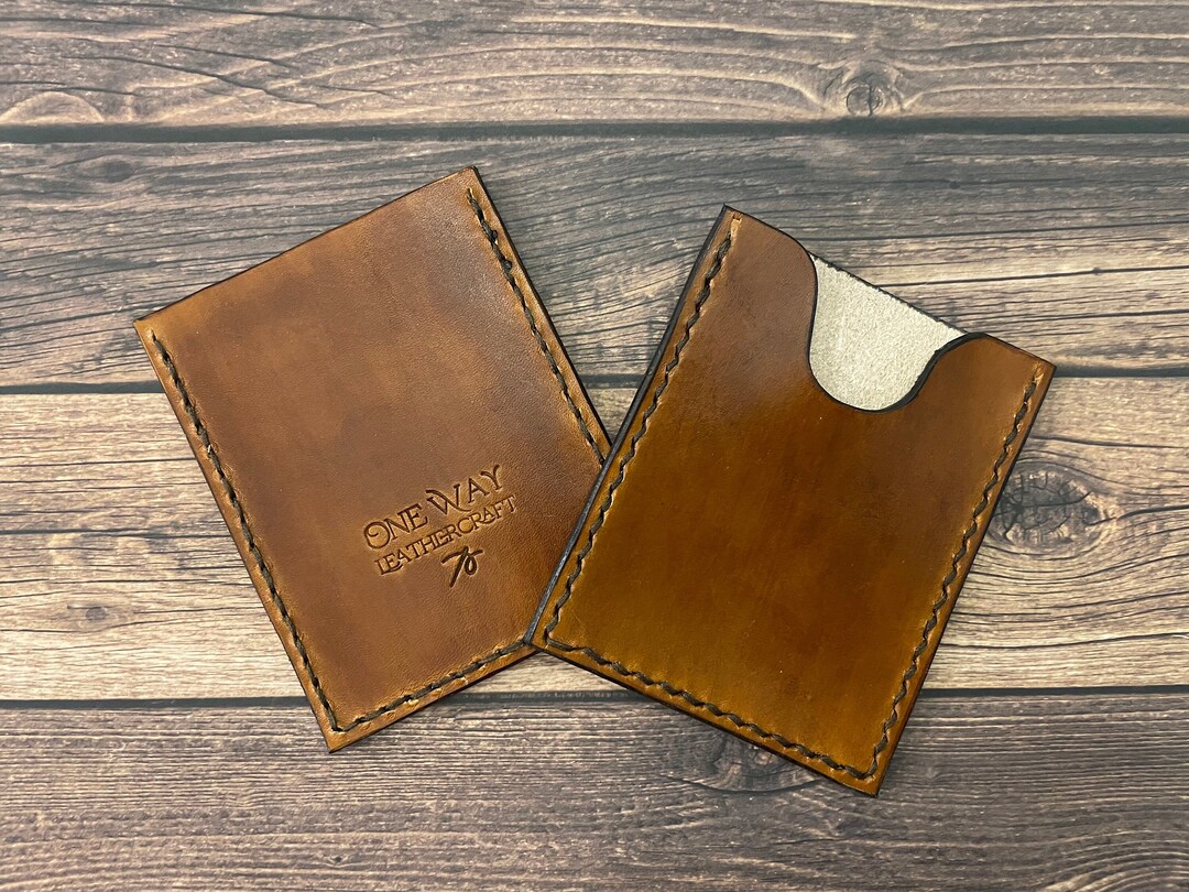 Minimalist Slim Leather Card Sleeve - Etsy