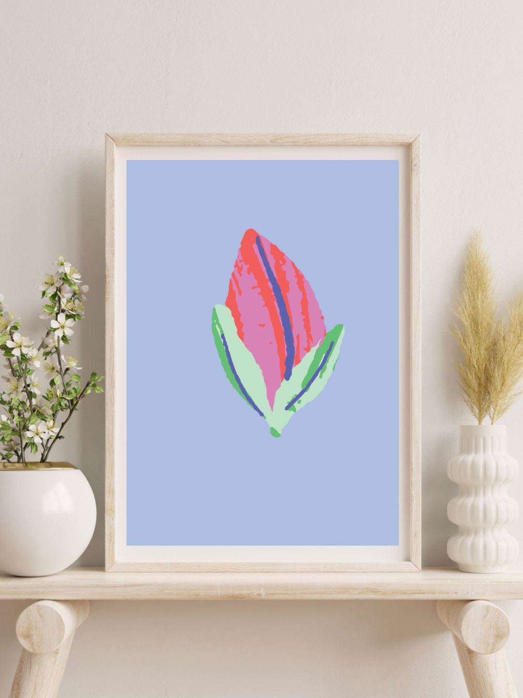 Tulip Bud Digital Download Wall Art Printable - Etsy