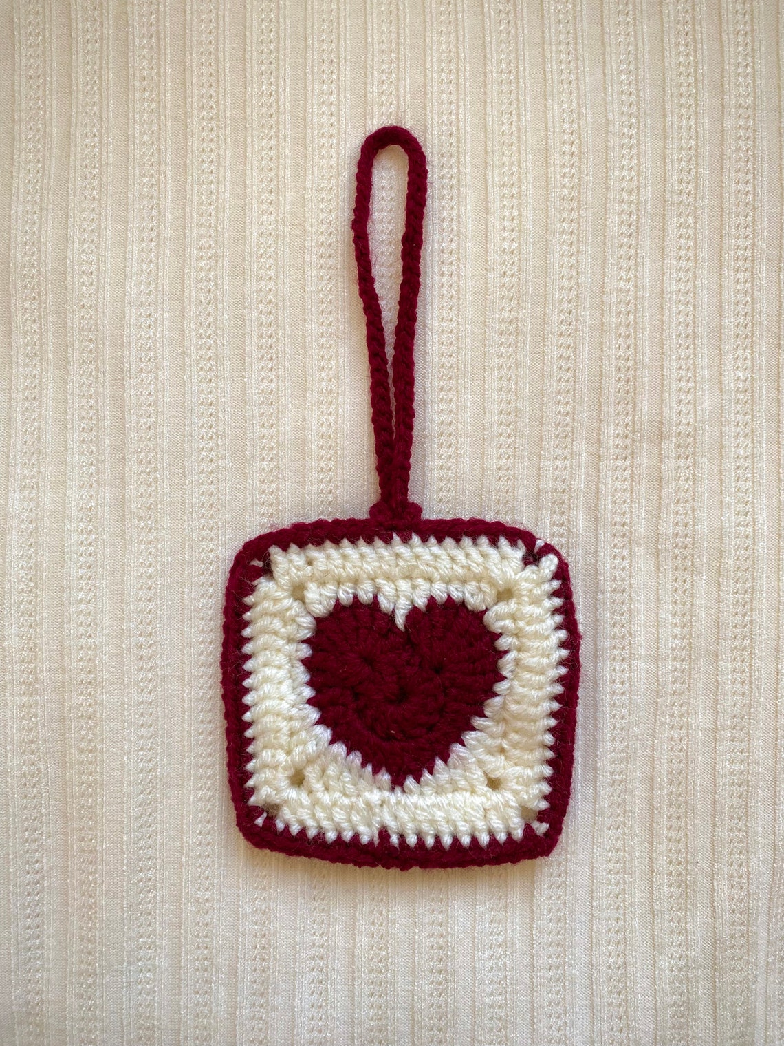 Crochet Heart Pouch | Cute Granny Square Pouch for Tote Bags and Purses ...