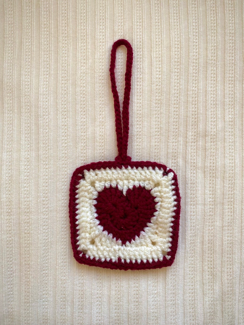 Crochet Heart Pouch | Cute Granny Square Pouch for Tote Bags and Purses ...