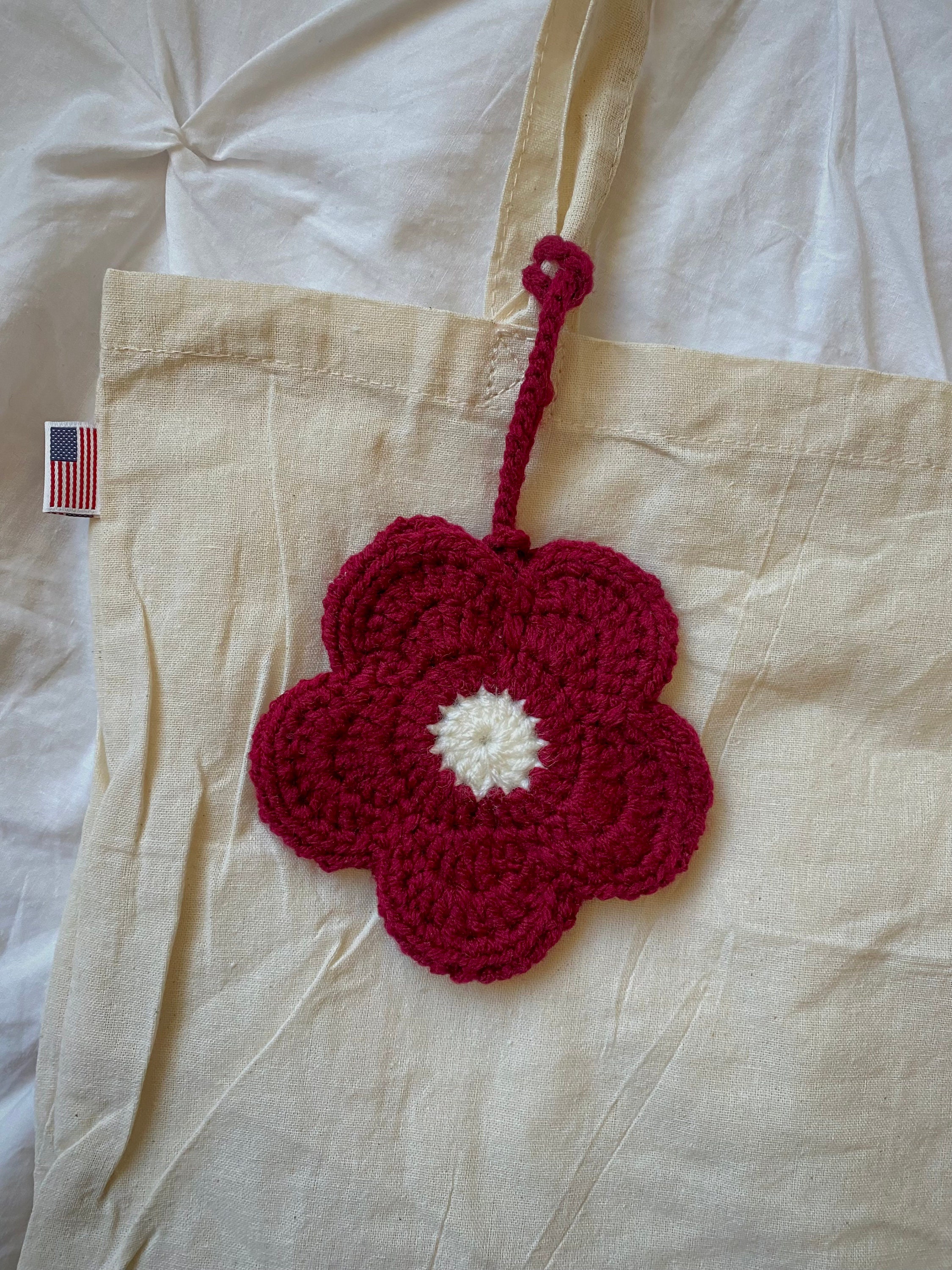 Crochet Flower Pouch for Tote Bags Cute Organizer for Bags and Purses ...
