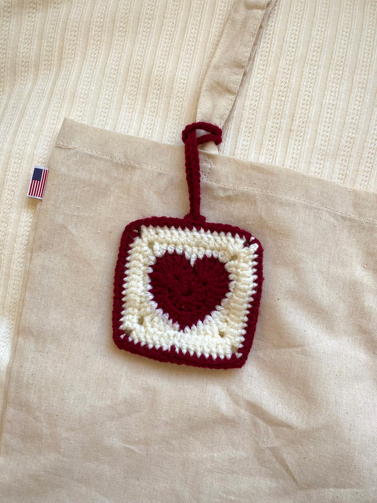Crochet Heart Pouch | Cute Granny Square Pouch for Tote Bags and Purses ...