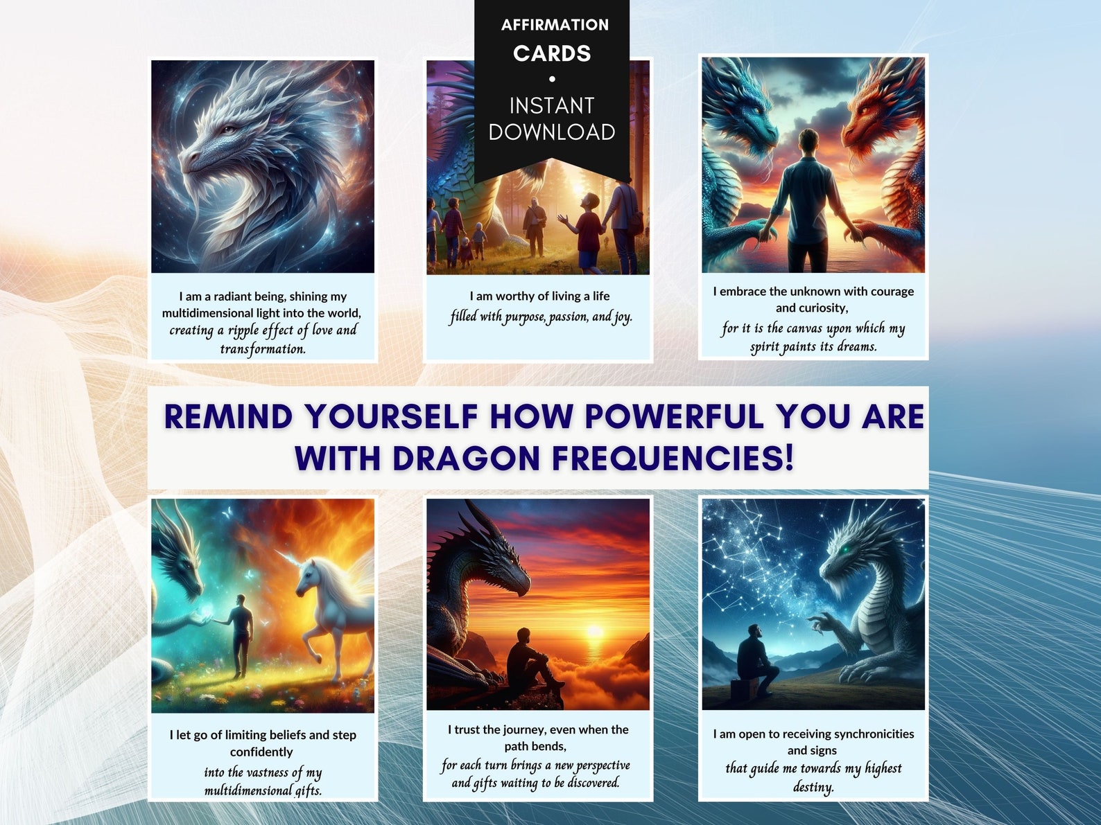 41 Printable Dragon Art Themed Affirmation Cards | I Am Affirmations ...