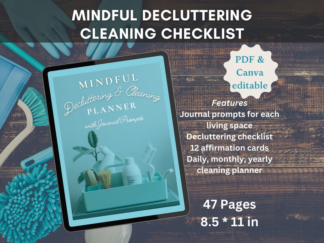 Declutter Checklist Journal Prompts Spring Cleaning Checklist Printable ...