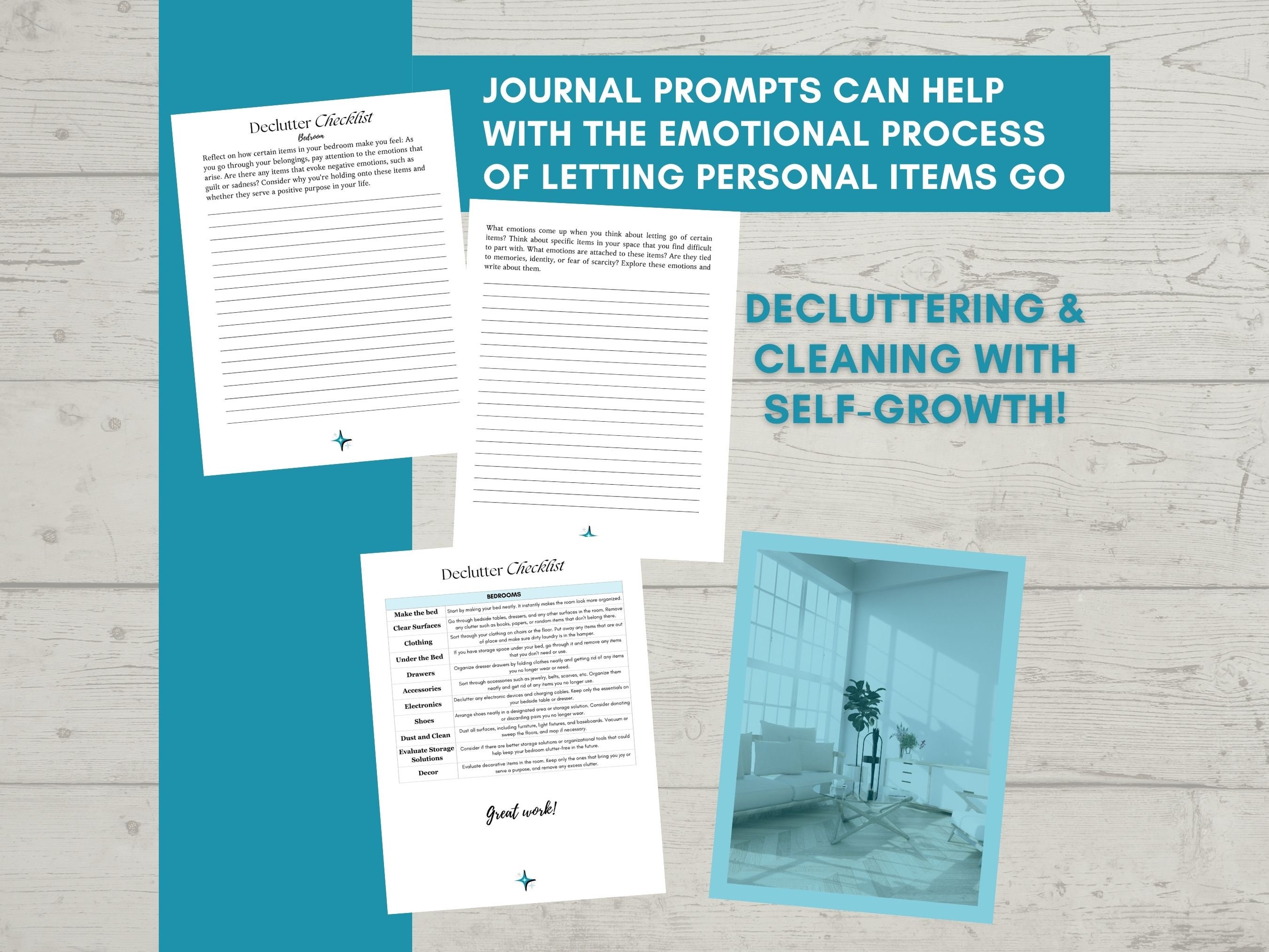 Declutter Checklist Journal Prompts Spring Cleaning Checklist Printable ...