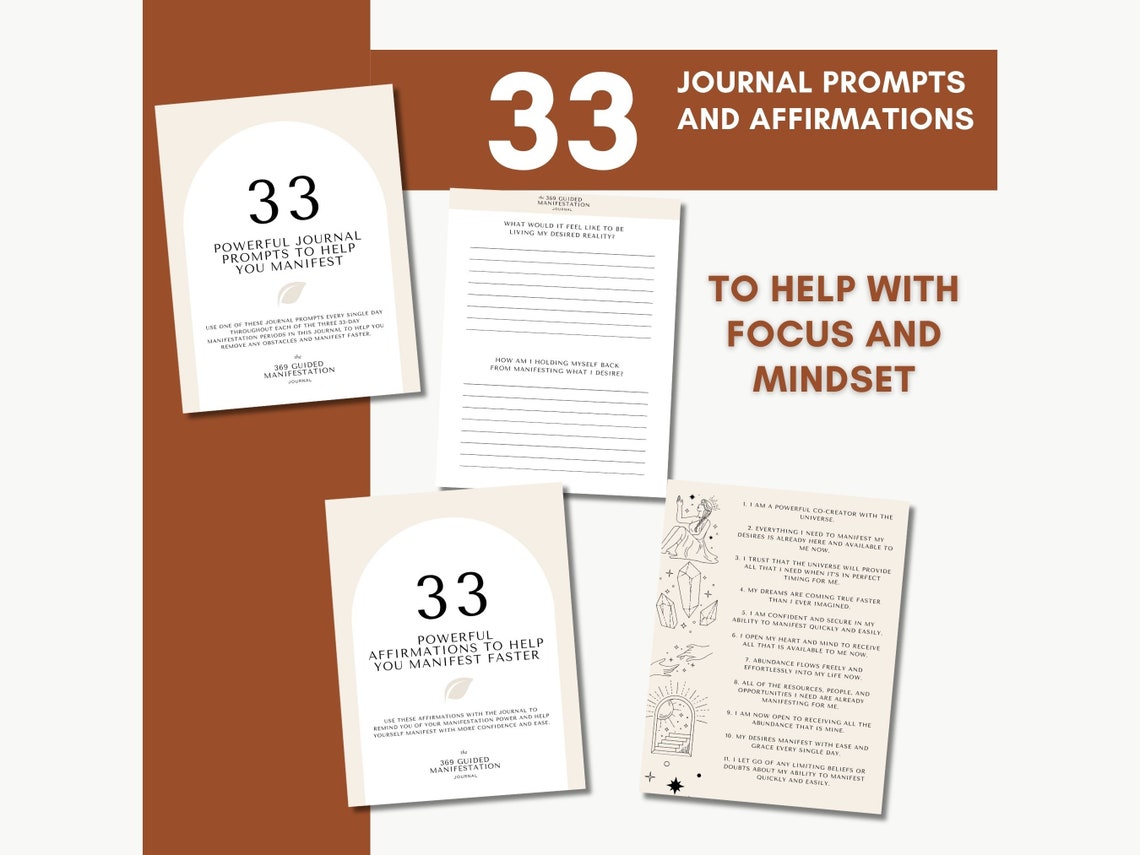Manifestation Printable | Guided 369 Manifestation Journal | Digital ...