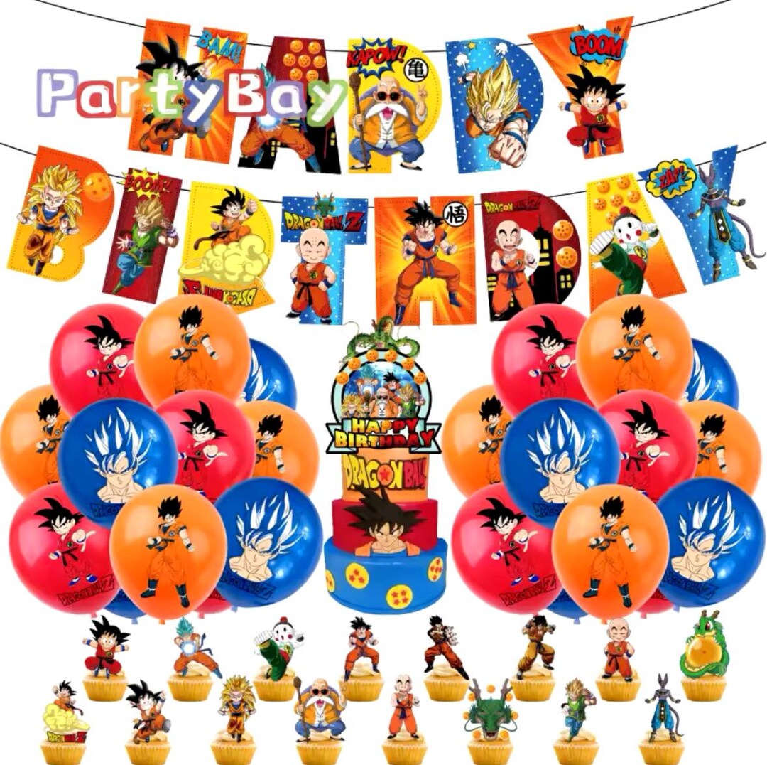 Dragon Ball Birthday Party Dinnerware Disposable Banner Cake Topper ...