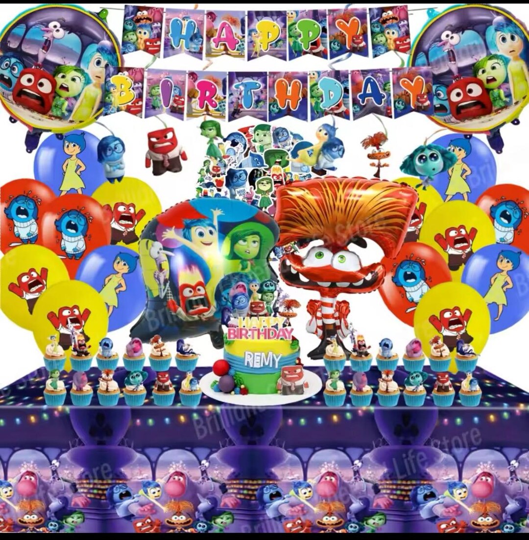 Inside Out 2 Birthday Decorations Set Disney Figure Theme Balloon ...