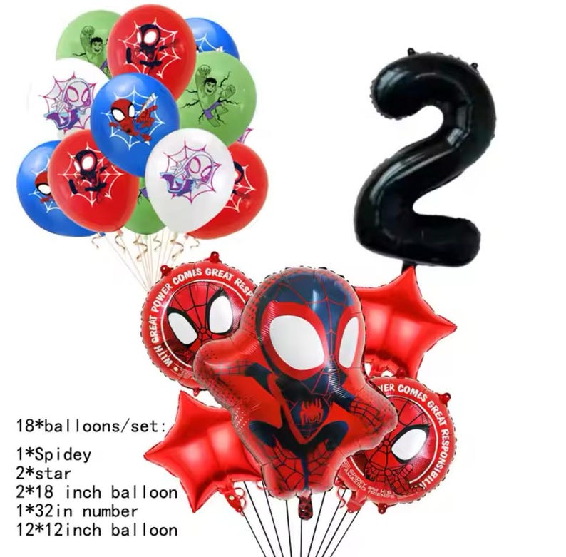 New Spidey and His Amazing Friends Birthday Party Decoration Aluminum ...