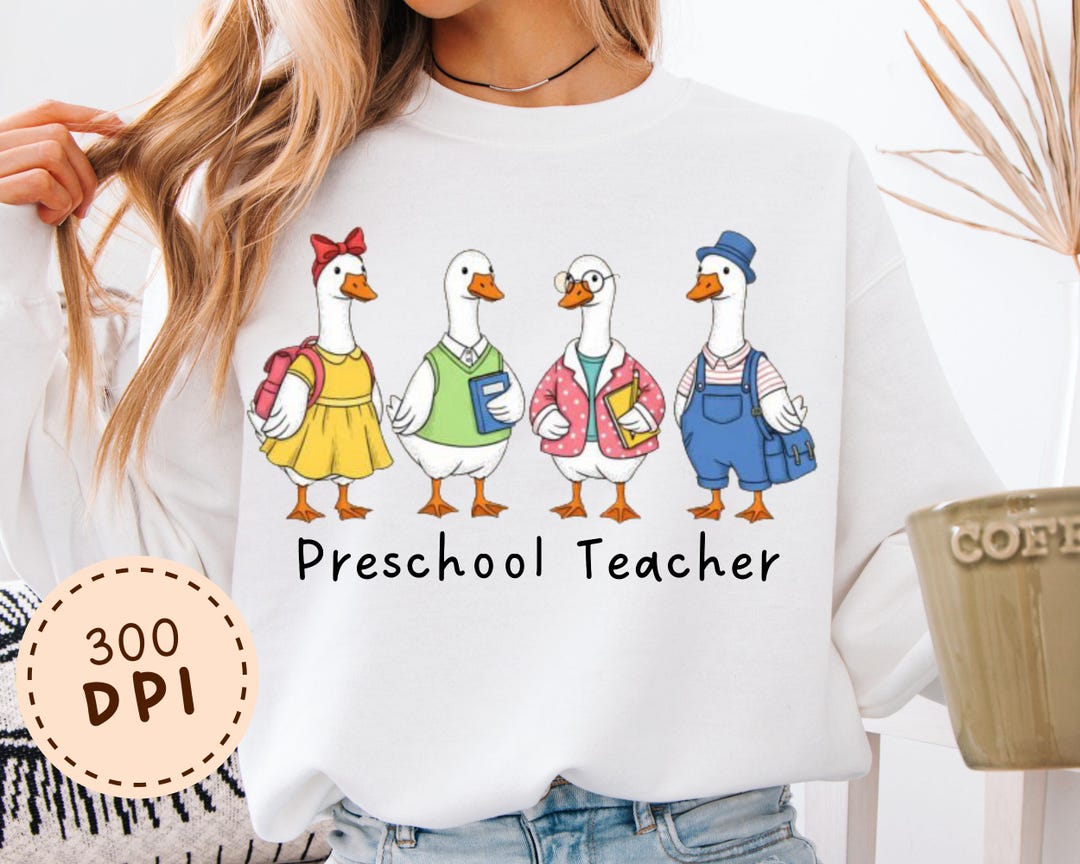 Preschool Teacher Duck Png,silly Goose Teacher Clipart,cute Teacher ...