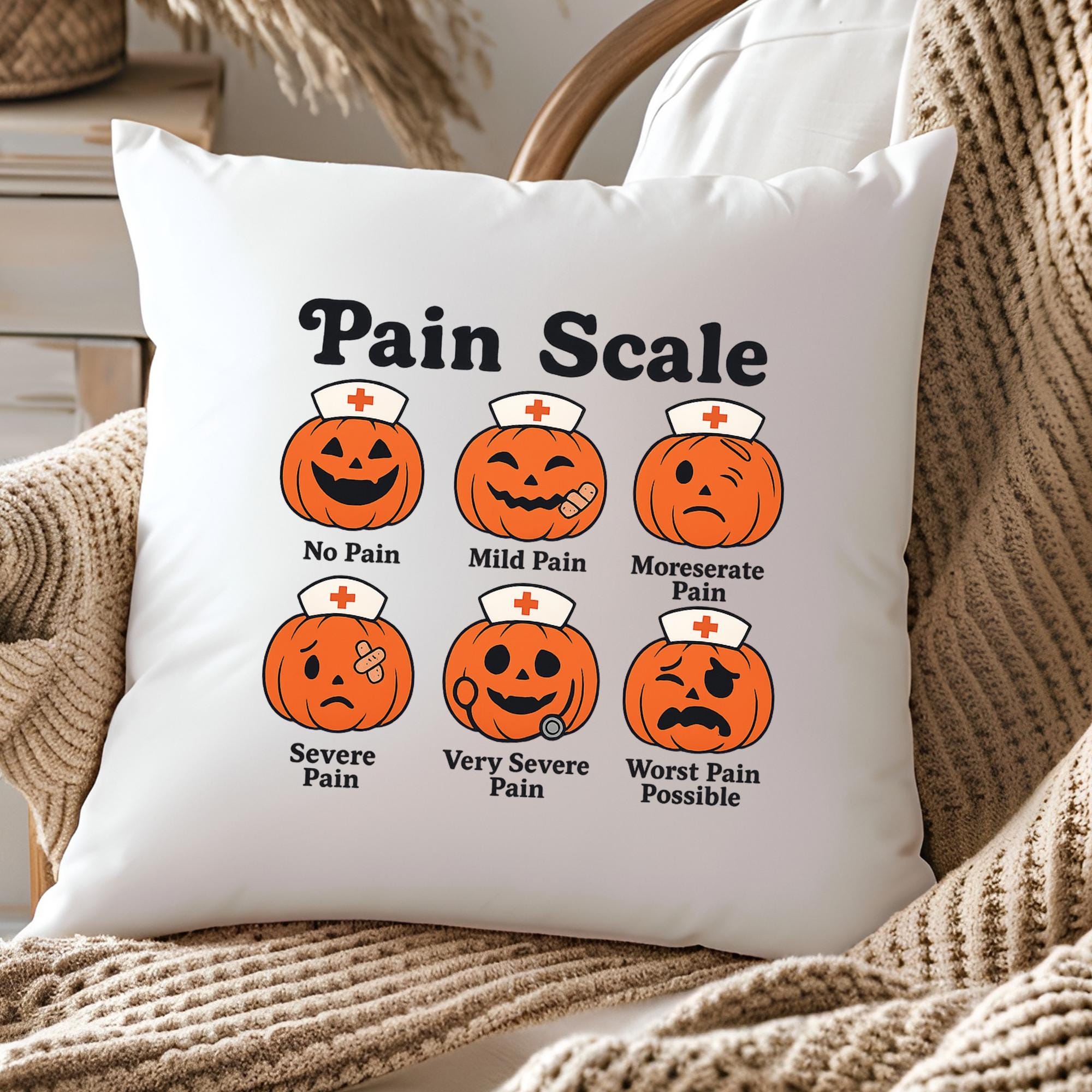 Nurse Halloween PNG: Spooky Pain Scale Pumpkin (digital Download) - Etsy