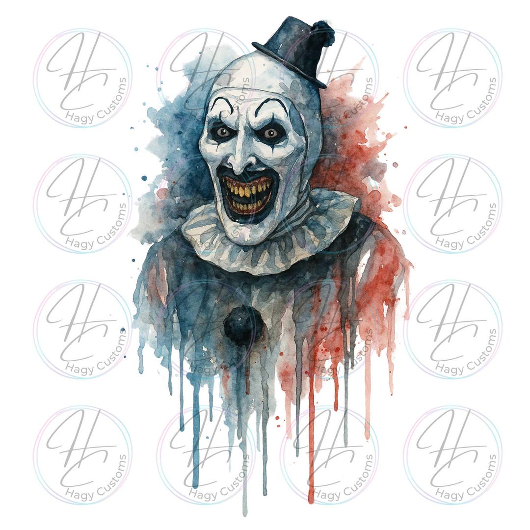 Scary Clown PNG Halloween for Sublimation & DTF Printing (digital ...