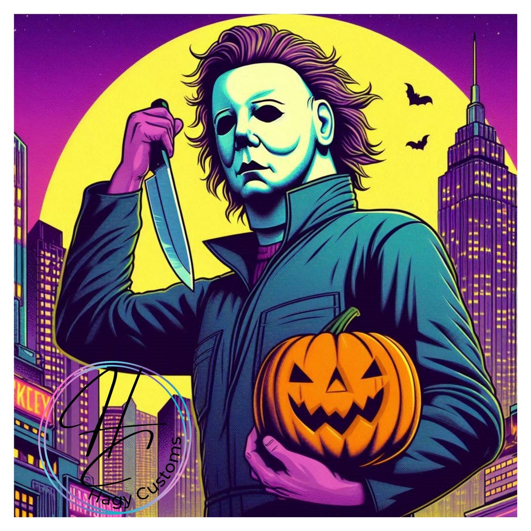 Michael Myers, Png, Neon Halloween, Perfect for Sublimation, Halloween ...