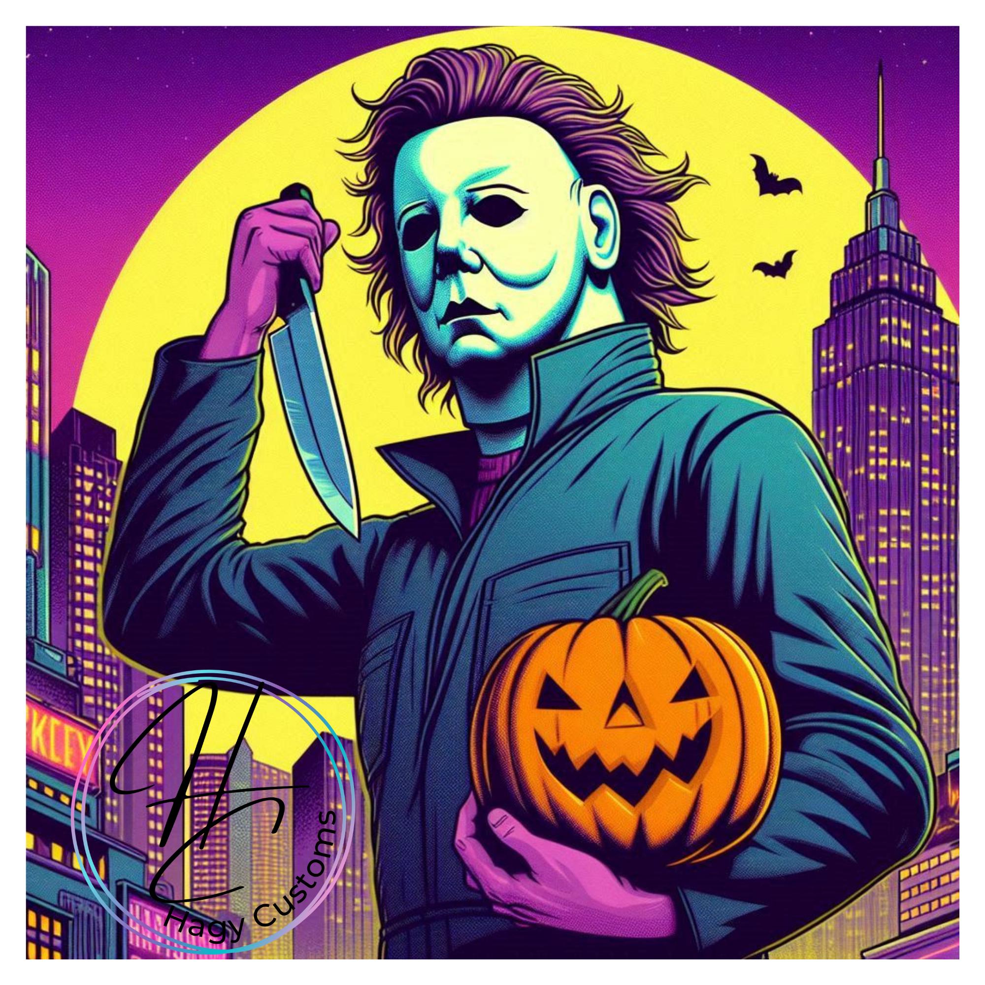Michael Myers, Png, Neon Halloween, Perfect for Sublimation, Halloween ...