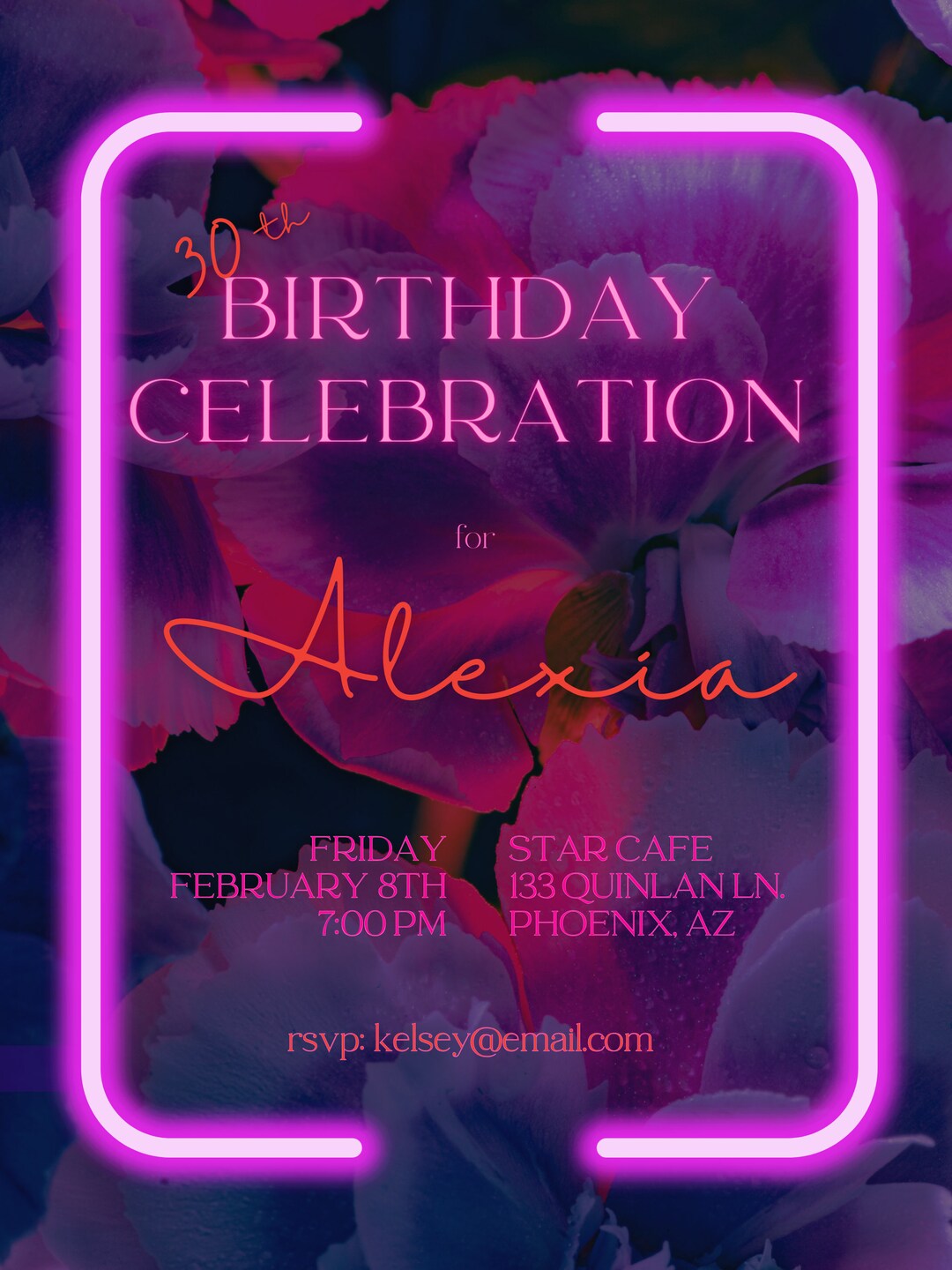 Modern Floral Event Invitation - Etsy