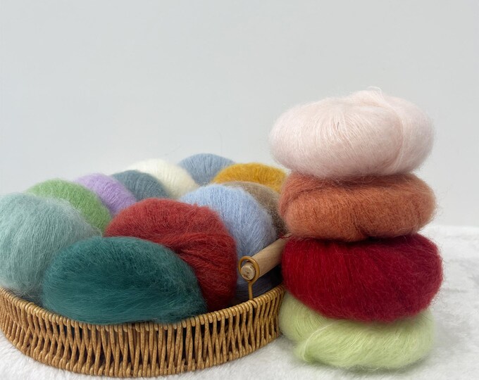 28 Colours Mohair Silk Yarn,arnstudio Drops Design Knitting Yarn ...