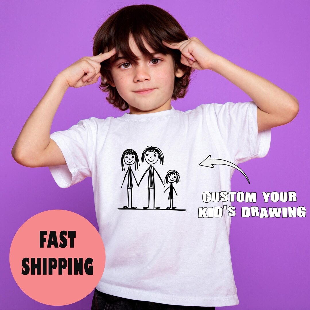 Personalized Kids Drawing T-shirt, Custom Artwork Shirt, Turn Child’s ...