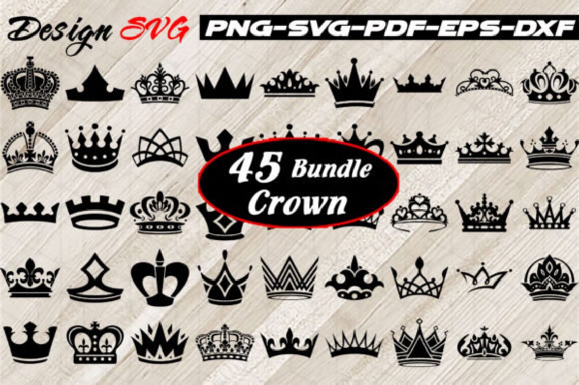 45 Royal Crown Designs , King Crown, Queen Crown, Princess Tiara, File ...