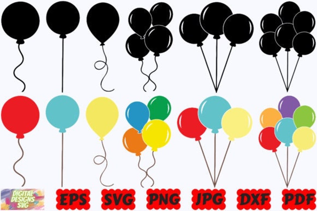 Balloons SVG Graphic | Balloons SVG | Colourful Balloons SVG | Vector ...