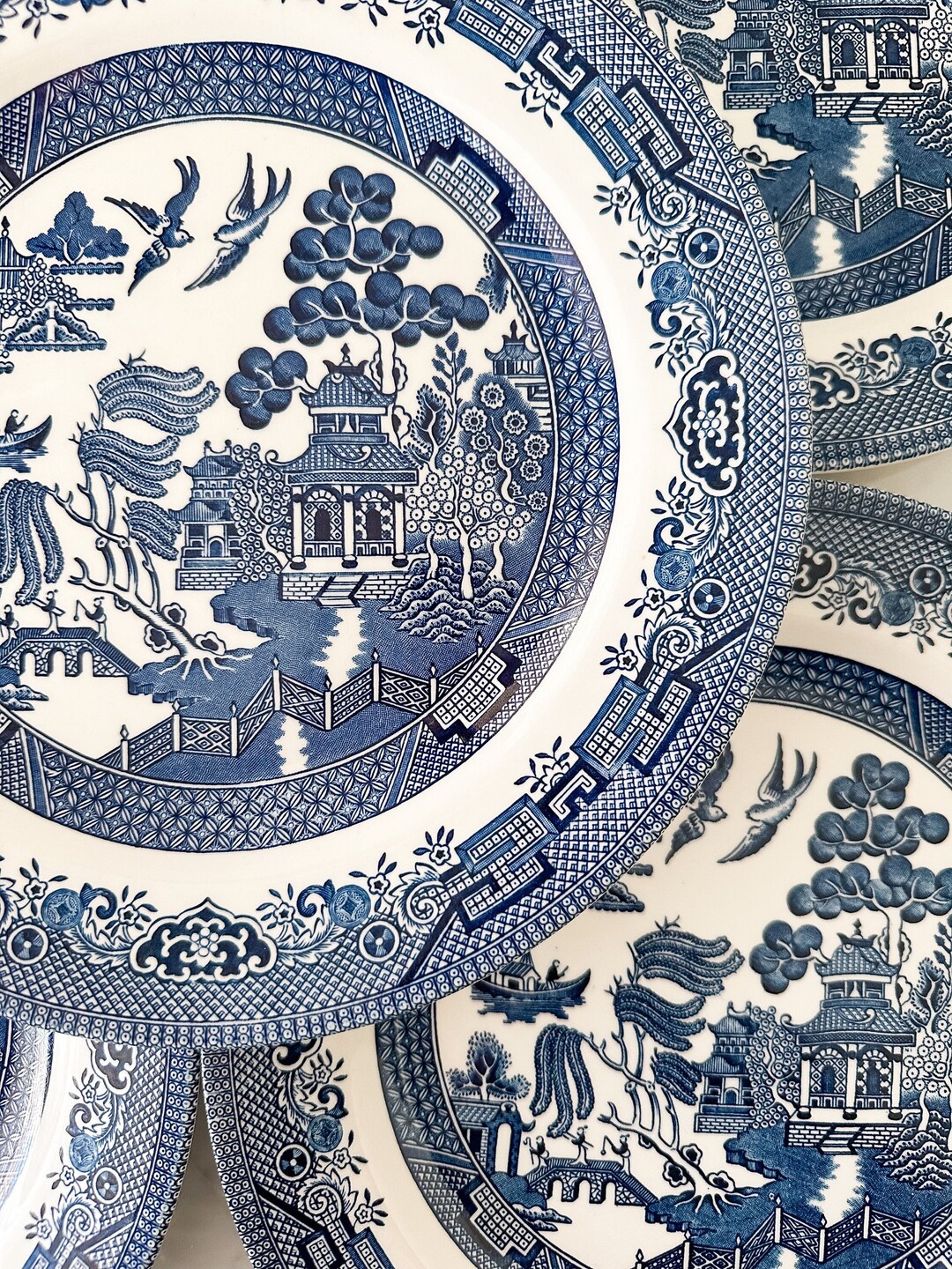 Vintage Churchill Willow Blue Dinner Plates (set of 5) - Etsy