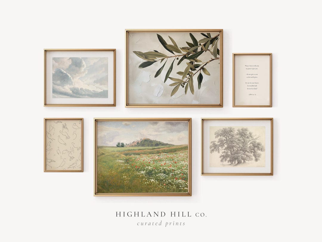 Minimalist Christian Gallery Set of Six / Vintage Godly Art / Christian ...