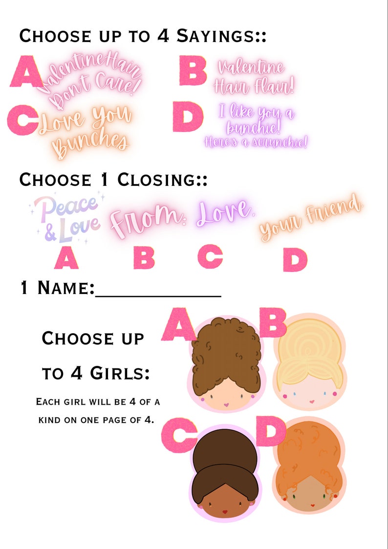Personalized Scrunchie Valentine- Valentine’s Day Printable, Printable ...