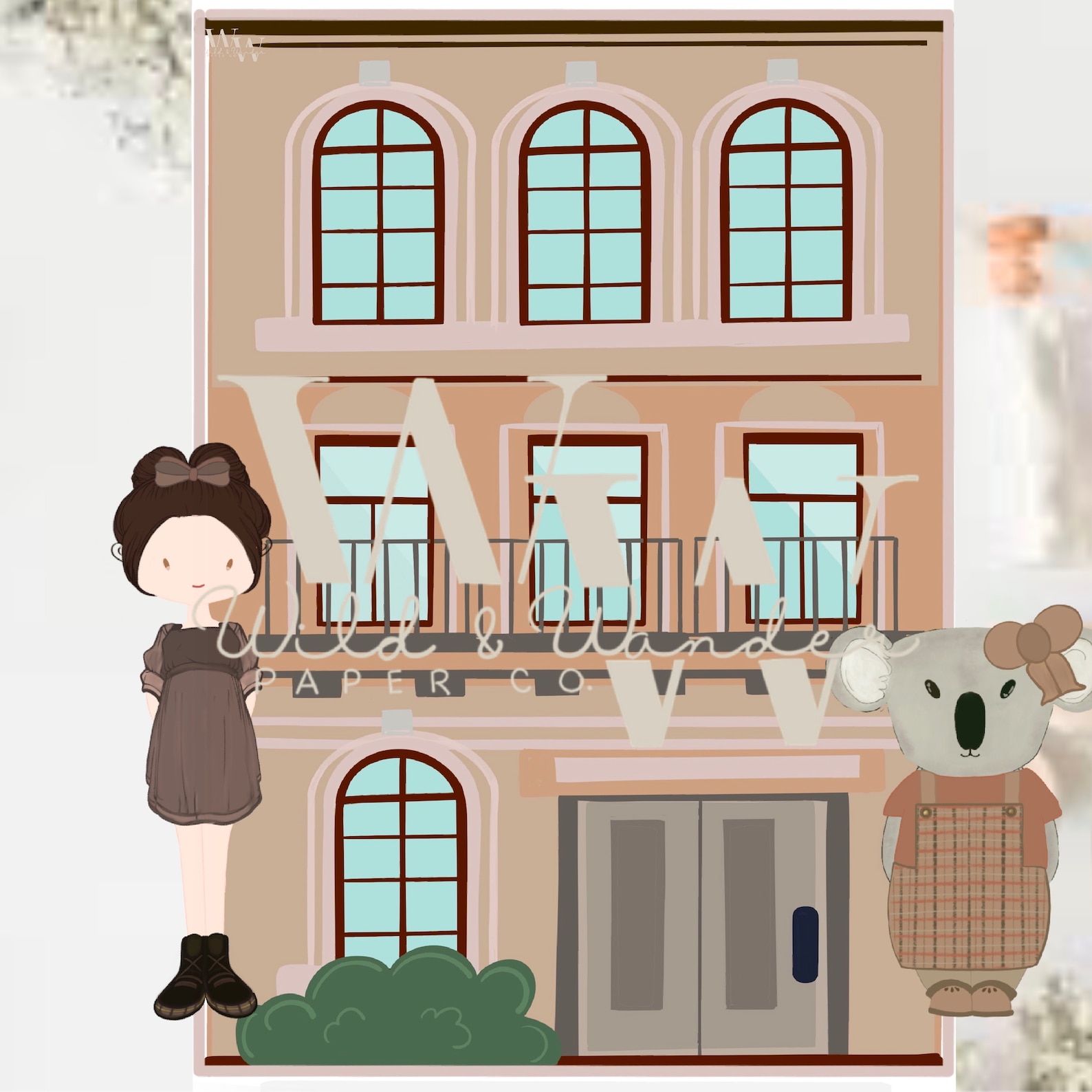 Brown Paper Doll House, Printable Paper Craft, Digital Download, Doll ...