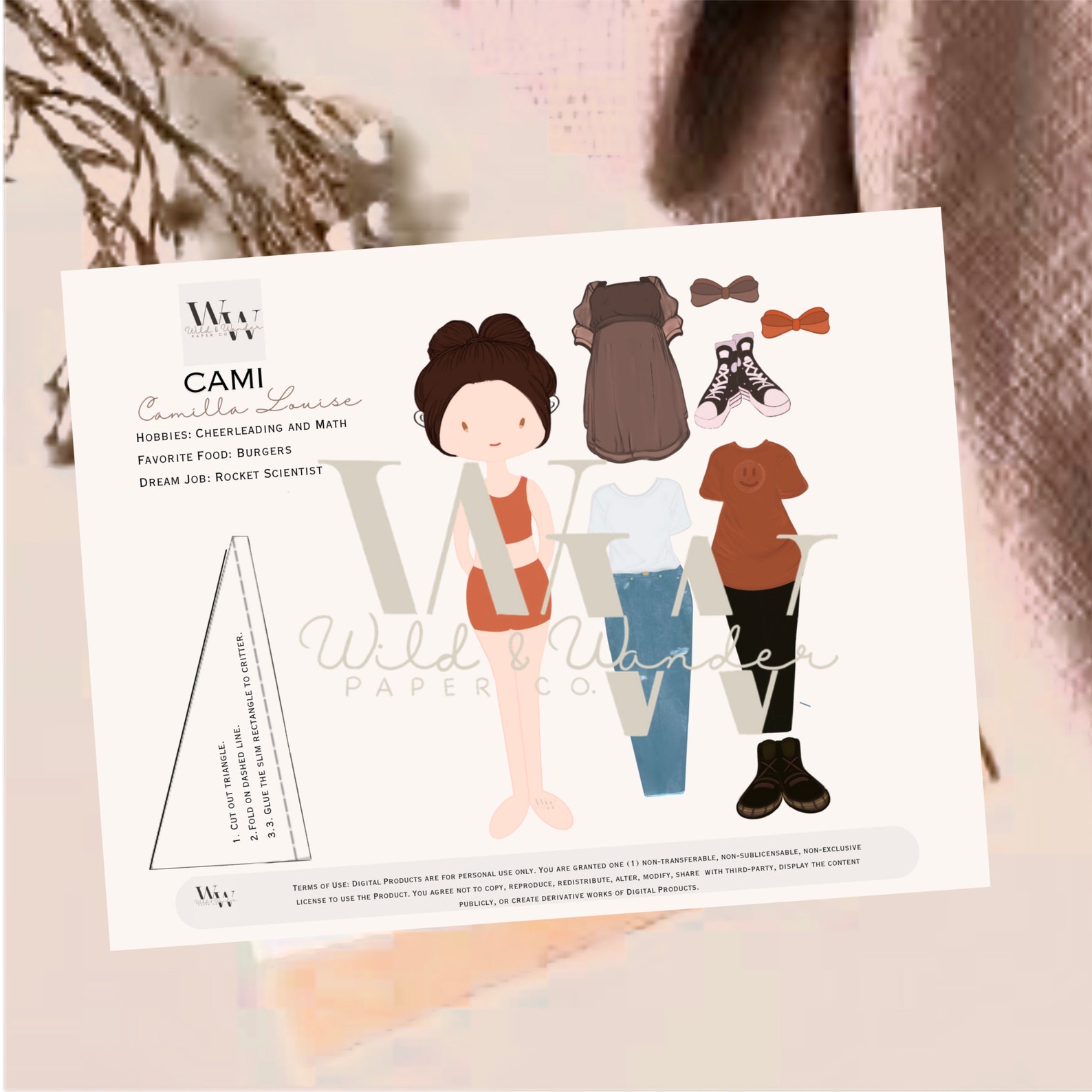 Cami Lou- Paper Doll Digital Download Pretend Play, Printable Craft ...