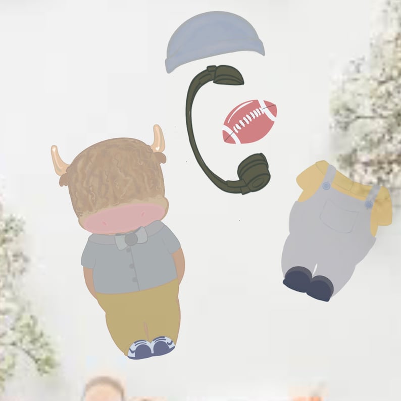 Logan- Highland Cow Paper Doll Digital Download Pretend Play, Printable ...