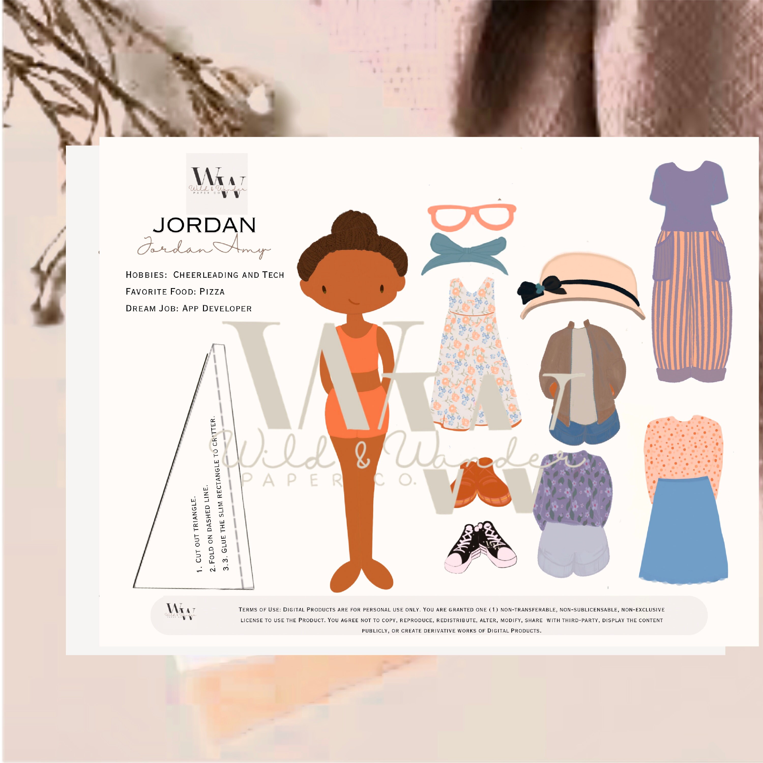 Jordan Paper Doll, Digital Download Pretend Play, Printable Craft ...