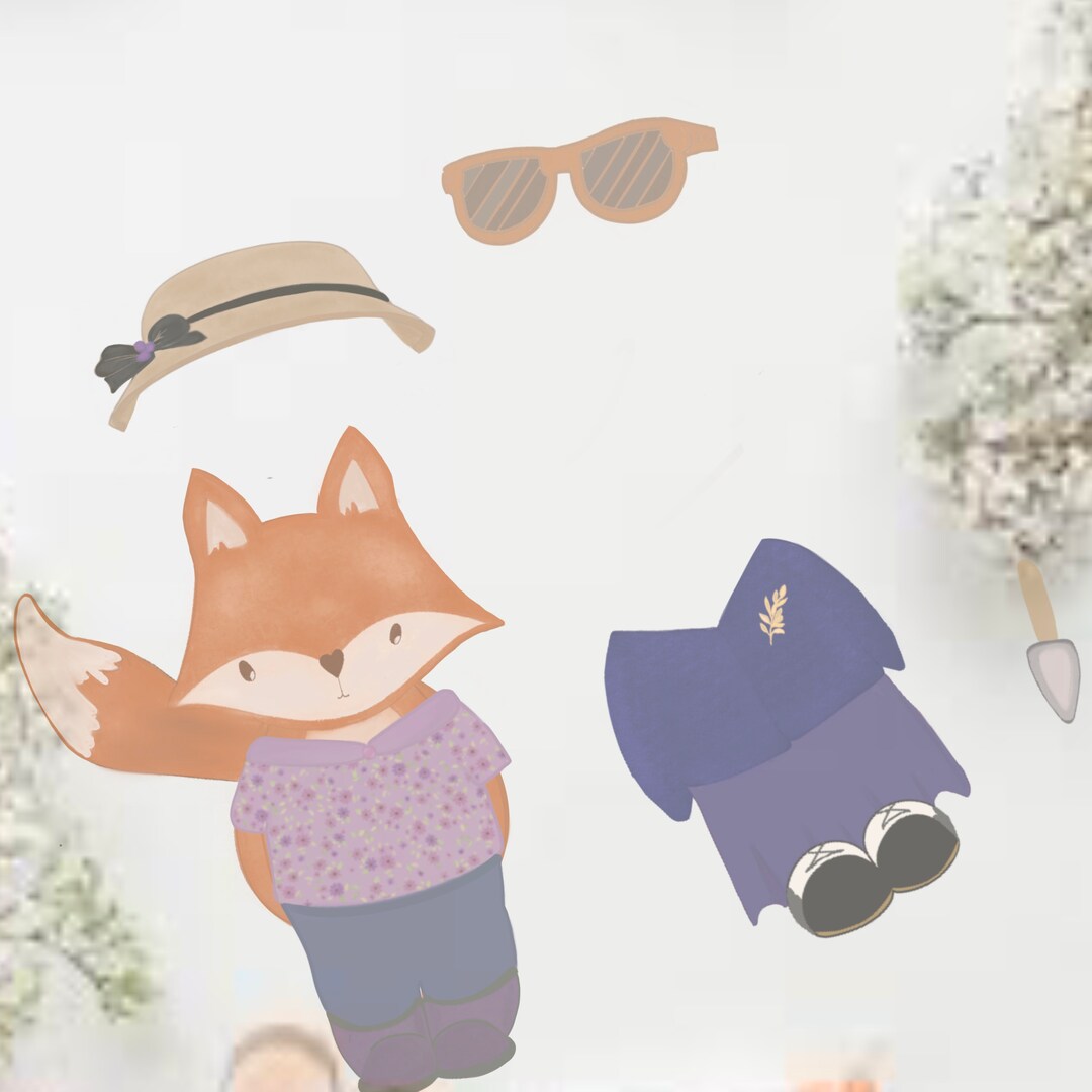 Laney Red Fox Paper Doll Digital Download Pretend Play, Printable Craft ...