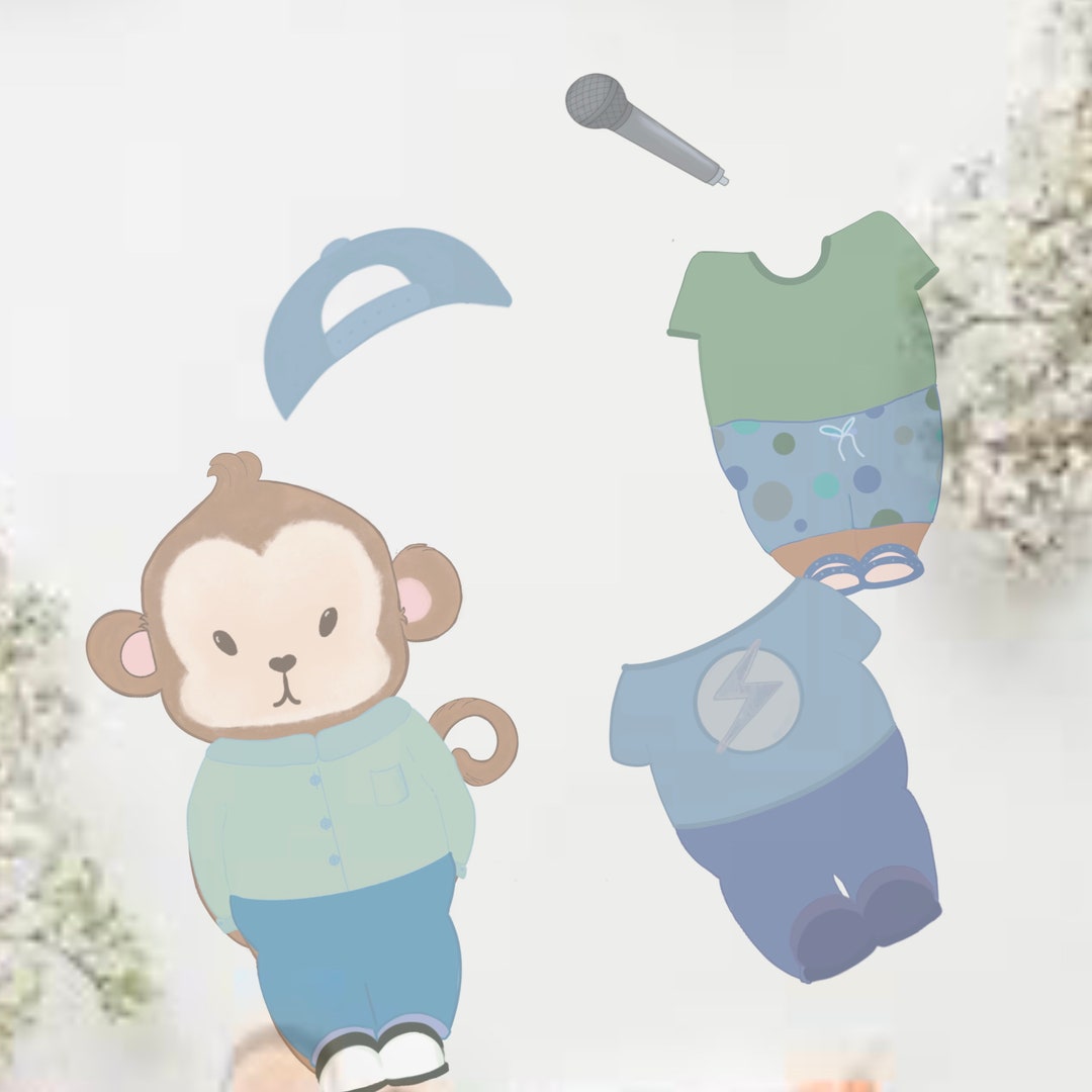 Malcom- Monkey Paper Doll Digital Download Pretend Play, Printable ...