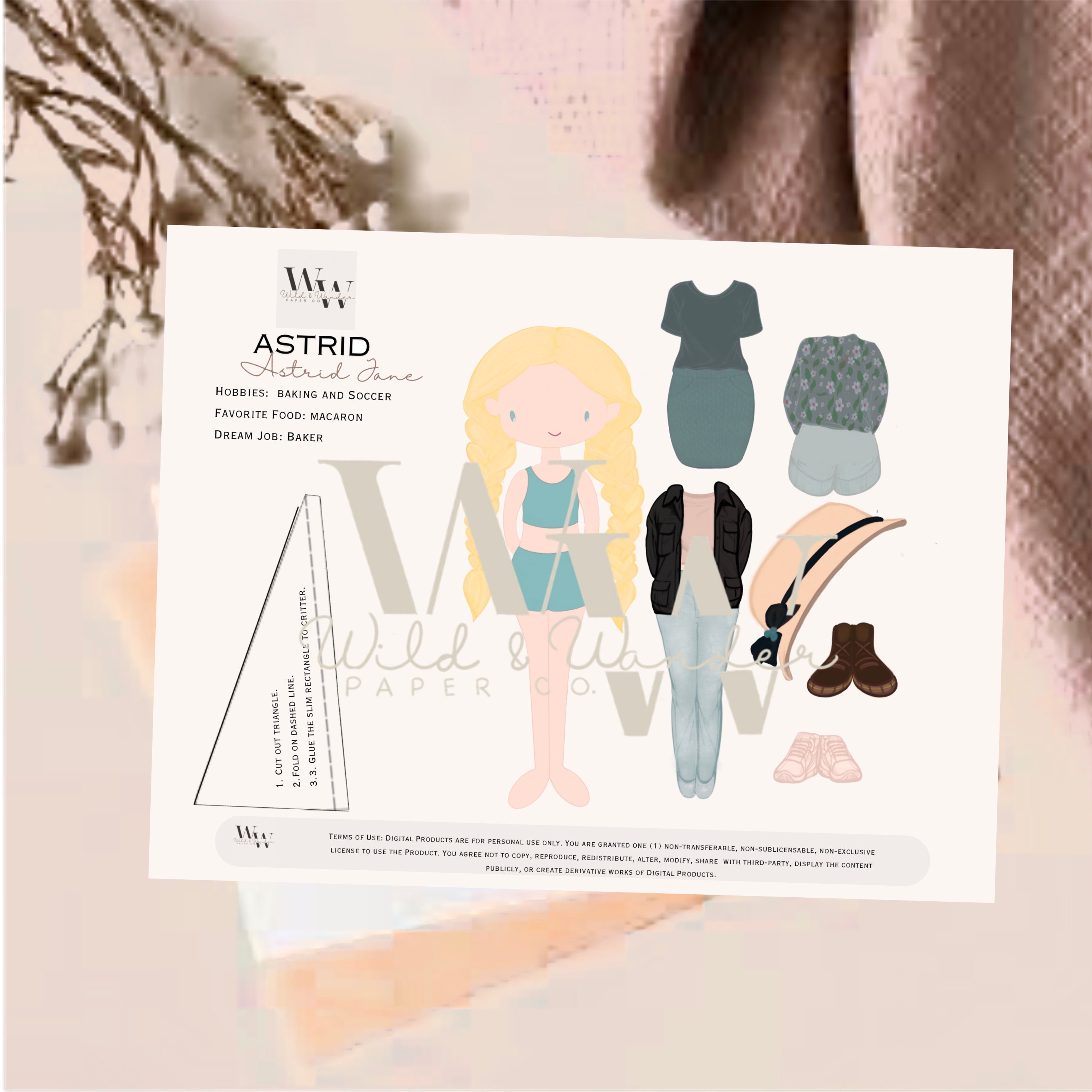 Astrid- Paper Doll Digital Download Pretend Play, Printable Craft ...