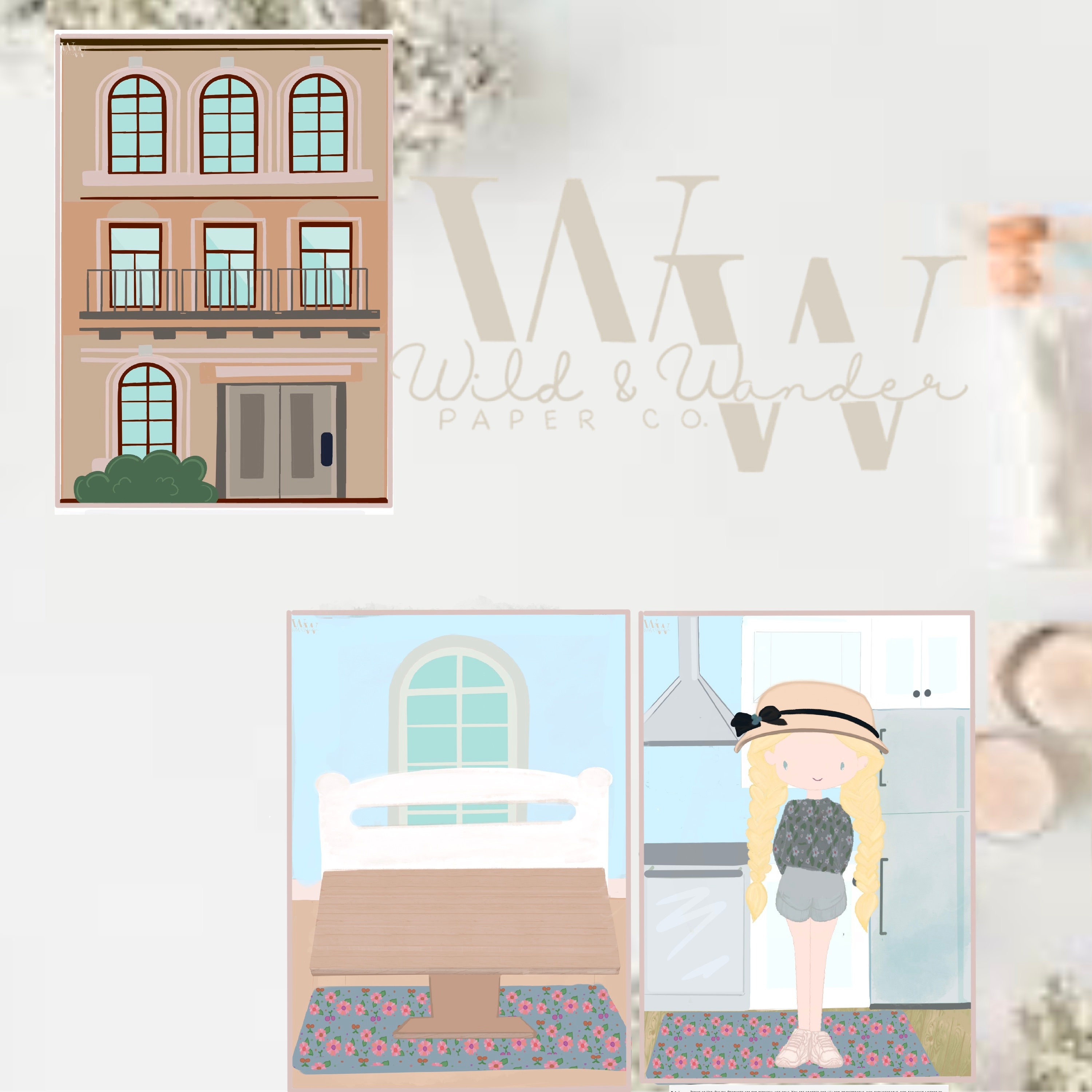 Brown Paper Doll House, Printable Paper Craft, Digital Download, Doll ...