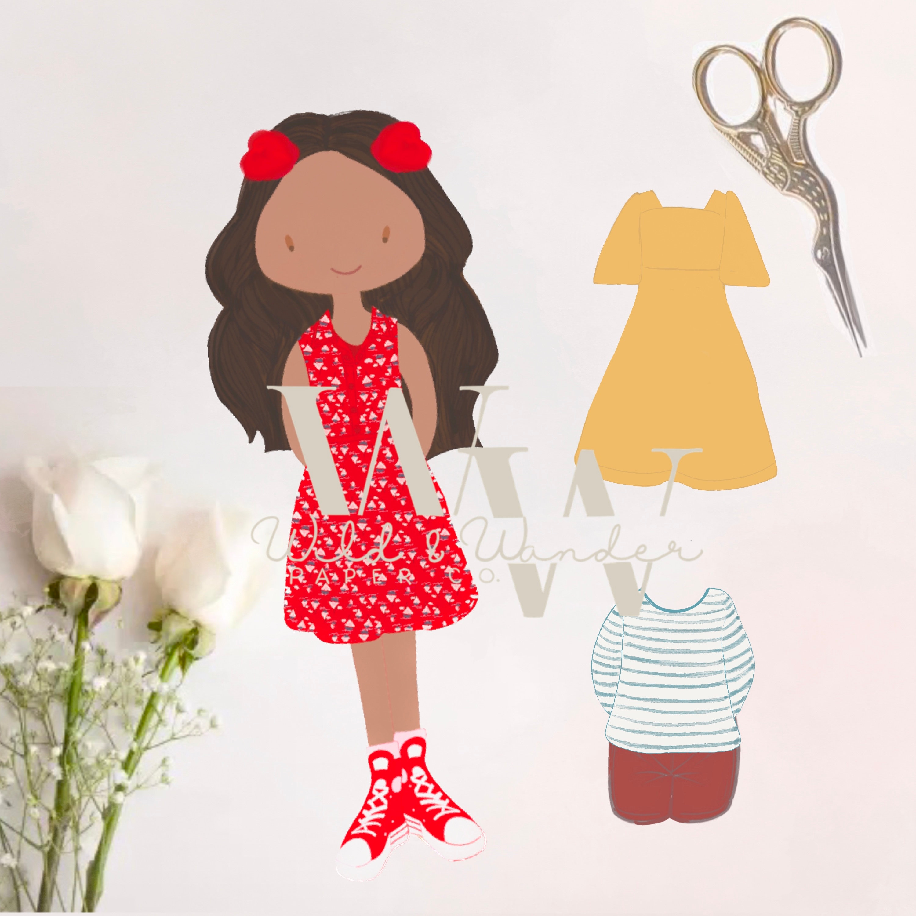 Personalized Paper Doll One of a Kind Paper Doll, Personal Paper Doll ...