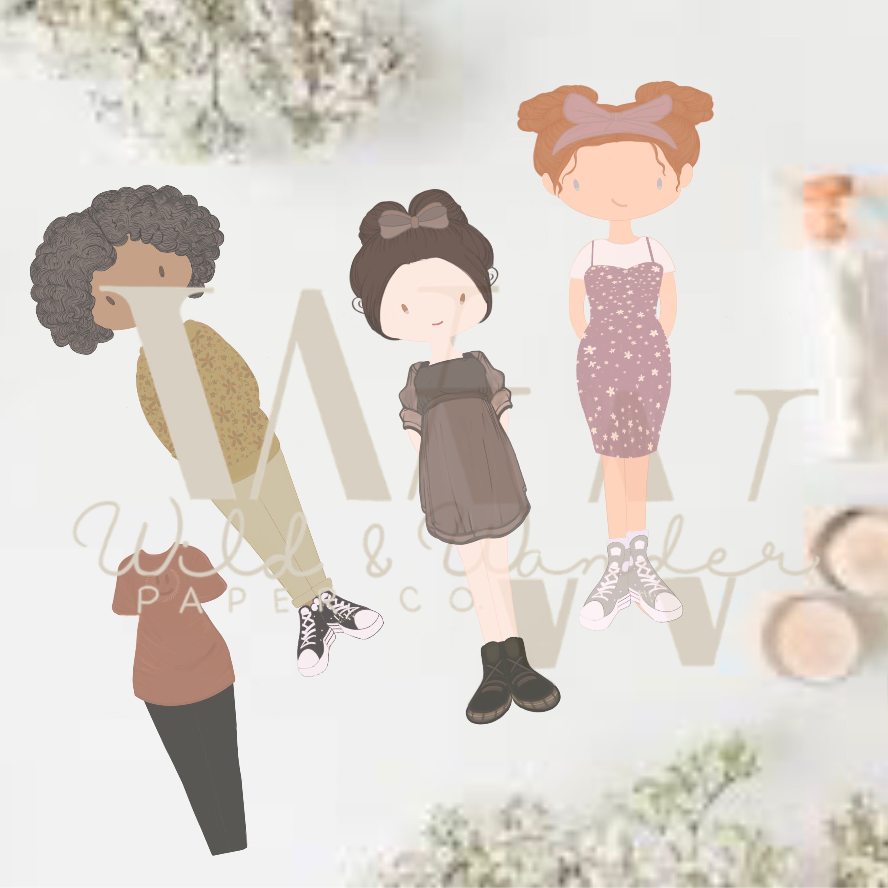 Set of 5 Paper Dolls, Digital Download Pretend Play, Birthday Gift ...