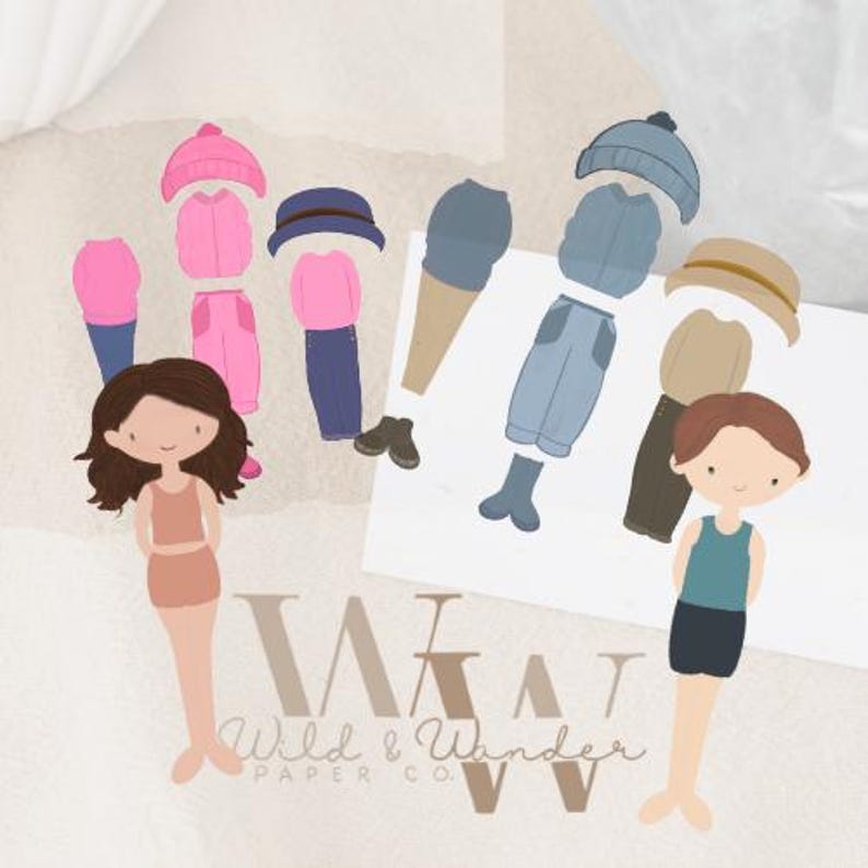 Winter Paper Dolls – Micah and Meg Dress-up Activity (digital Download ...